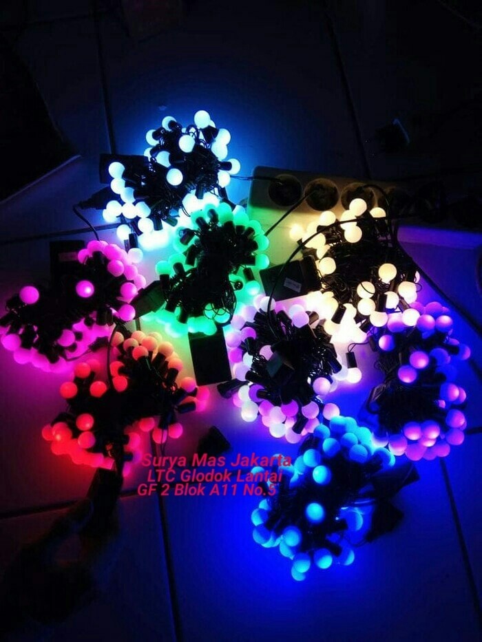 Jual Lampu Hias Natal Led 5 meter Bulat / Bola / Kelereng / Anggur ...
