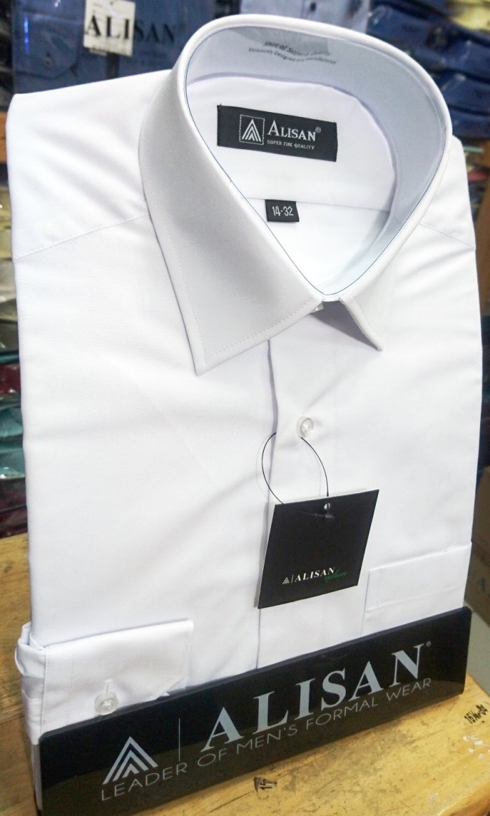 Jual ALISAN Kemeja Polos Reguler Lengan Panjang Size 18,5 //PUTIH ...
