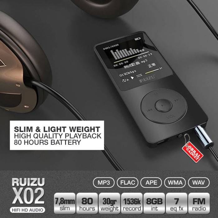 Jual RUIZU X02 Digital Audio MP3 MP4 Video Player High Quality Lossless ...