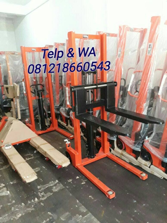 Jual hand forklif / hand lift / alat angkat / hand stacker manual bisa ...