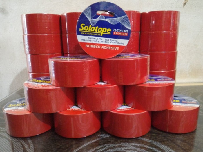 Jual CLOTH TAPE/LAKBAN KAIN WARNA MERAH SOLATAPE BERKUALITAS ...