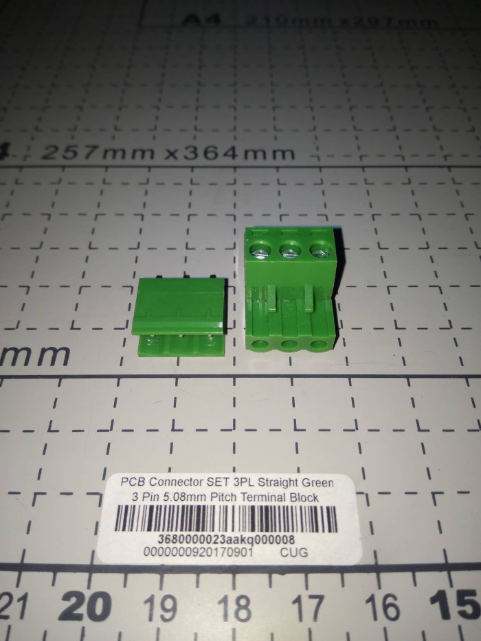 Jual PCB Connector 3 Pin 5.08mm Pitch Terminal Block SET 3PL Straight ...