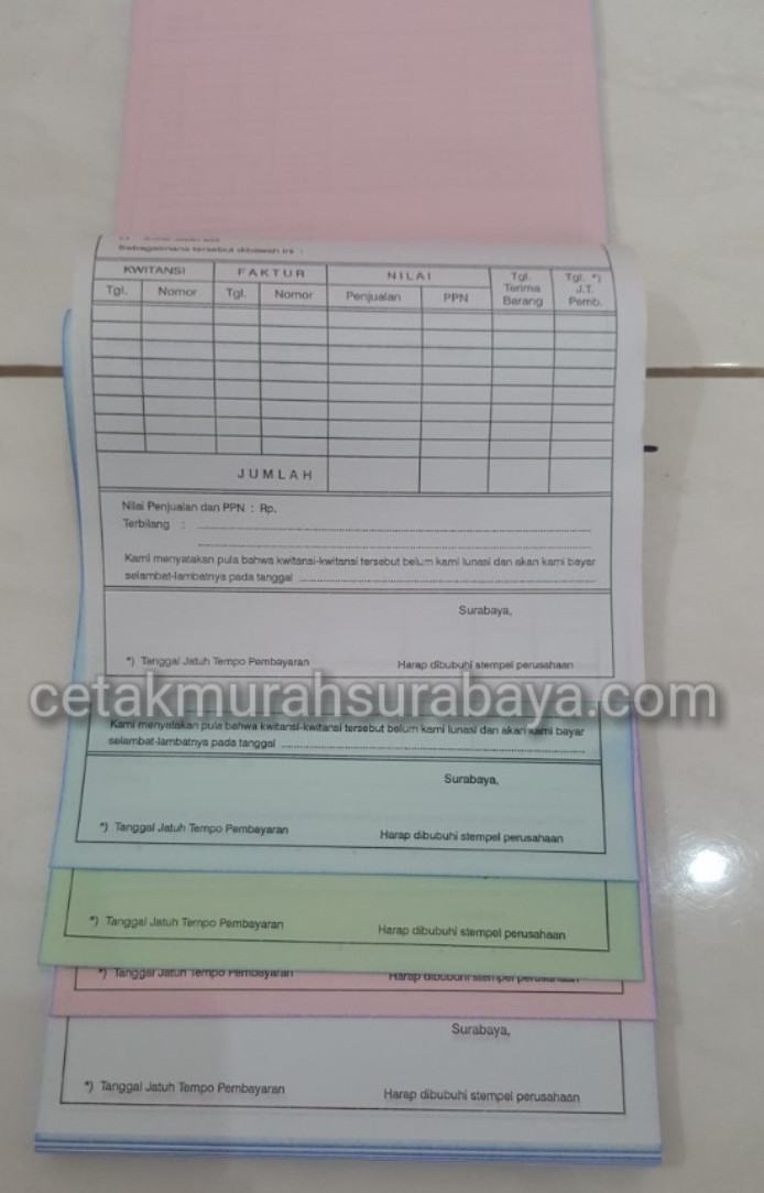 Jual Cetak Nota 3 Rangkap 1 Warna Carbonless/tanpa karbon + Nomerator ...