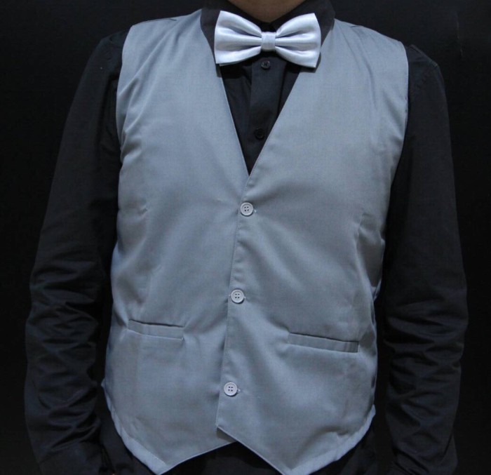 Jual vest abu rompi jas warna abu ready stok murah slim fit - Kota ...