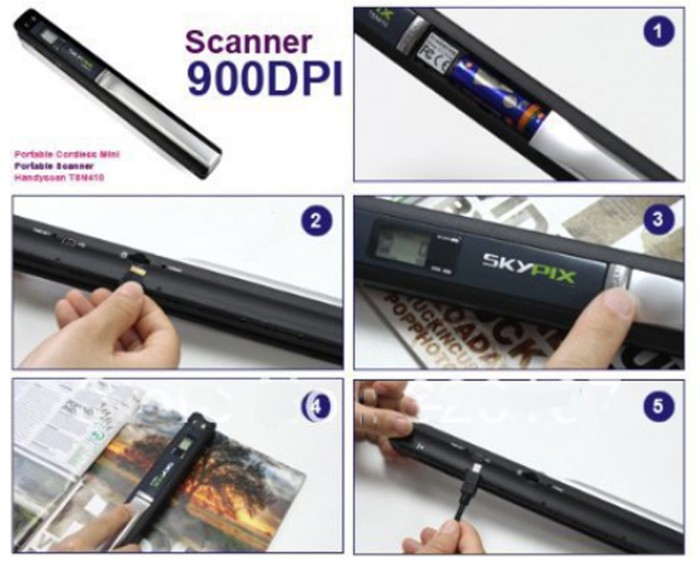Jual SKYPIX HandyScan - Mini Portable Scanner 300/600/900DPI + ORIGINAL ...