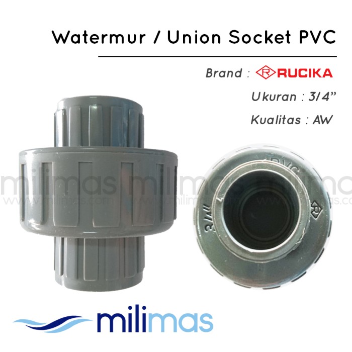 Jual Rucika Wavin - Watermur/Watermoor/Union Socket 0.75 Inch (3/4 ...