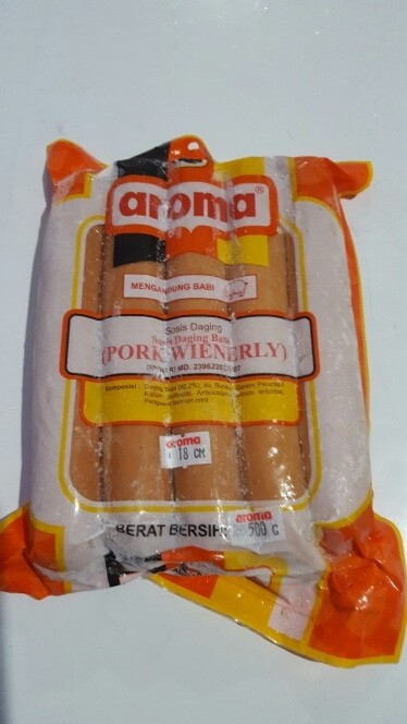 Jual SOSIS BABI PORK WIENERLY SAUSAGE AROMA 18cm (500gram perpak ...