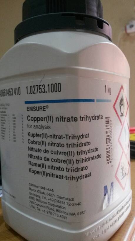 Jual Copper II Nitrate Trihydrate / Tembaga II Nitrat / Cu(NO3)2.3H2O ...