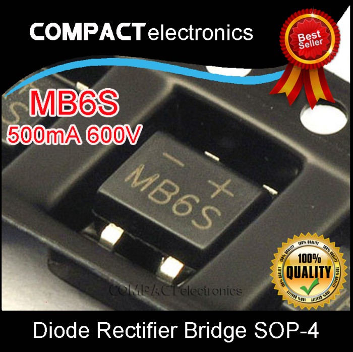 Jual DIODA BRIDGE SMD MB6S Diode Rectifier Bridge SOP-4 600V 500mA ...