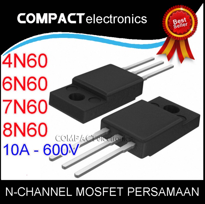 Jual PERSAMAAN FQPF7N60C FQPF7N60 7N60 N-CHANNEL MOSFET 600V - 7A TO ...