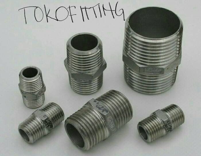 Jual Double Nipple 1/2in x 3/4in SS 304 #3000 NPT double nepel ...