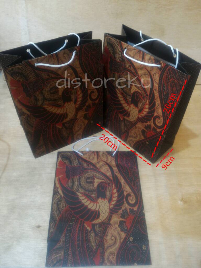 Jual paper shoping bag tas kertas belanja motif batik goodie bag small ...
