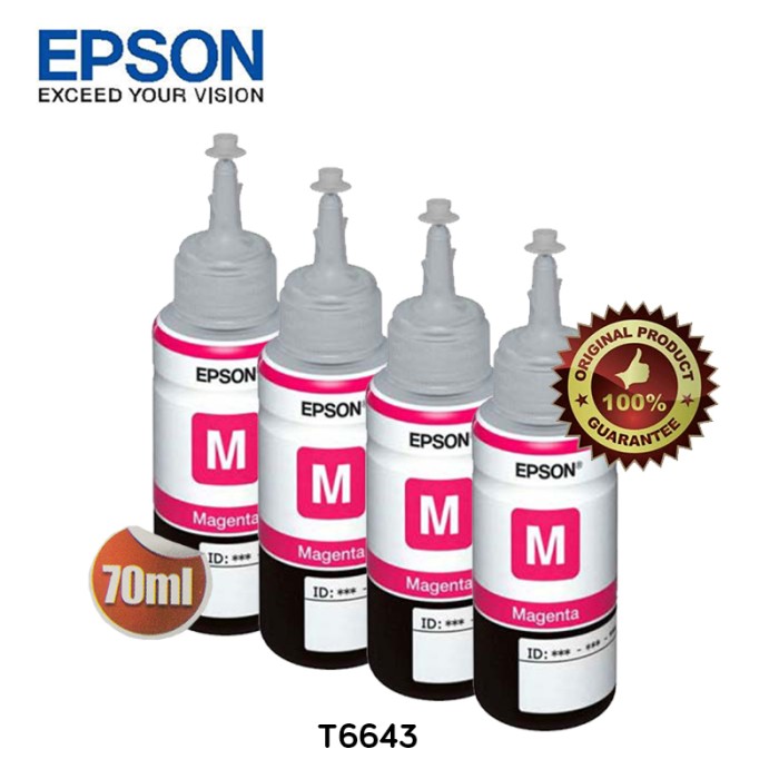 Jual Epson Tinta Botol Set Original T6643 - Magenta 4pcs - Jakarta ...