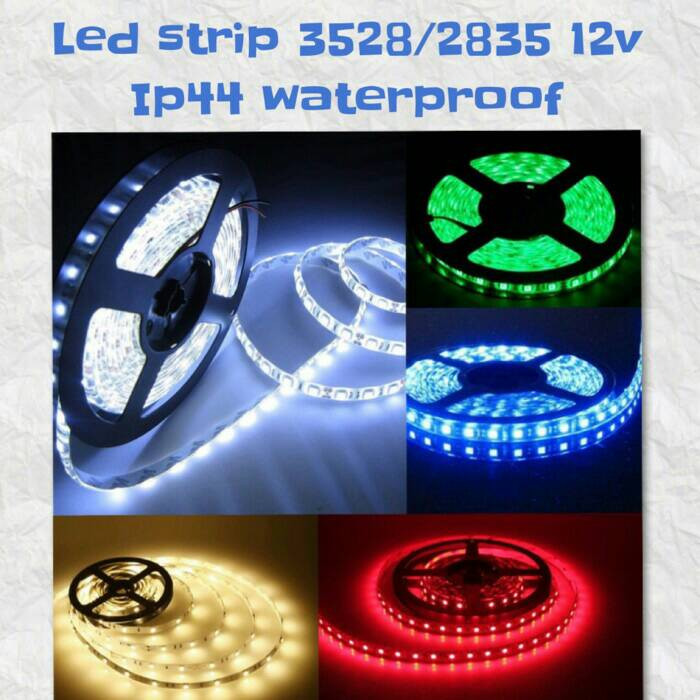 Jual LED STRIP 1M / 1 METER 60 LED SMD 3528 12V IP44 OUTDOOR WATERPROOF ...