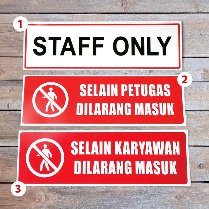 Jual Stiker kantor - Sticker Office - Staff Only - Dilarang Masuk ...