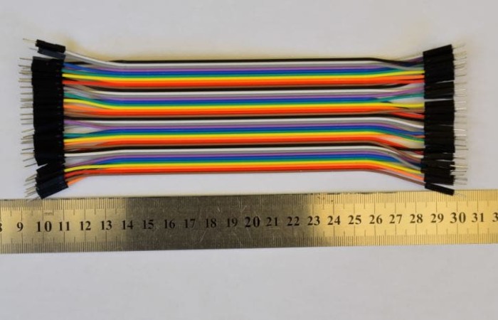 Jual kabel jumper arduino 20cm male to male 40pin 40p pelangi rainbow ...