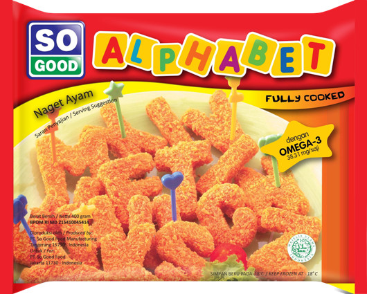 Jual Naget / Nuget Alfabet / Alphabet Chicken Nugget Original So Good 400 g - Frozmart Gamprit ...