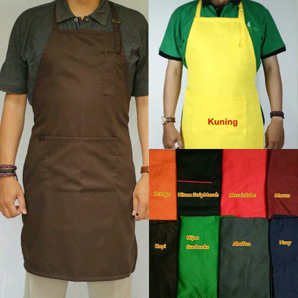 Jual apron full atau celemek ukuran full - Cokelat Tua - Bumaz ...