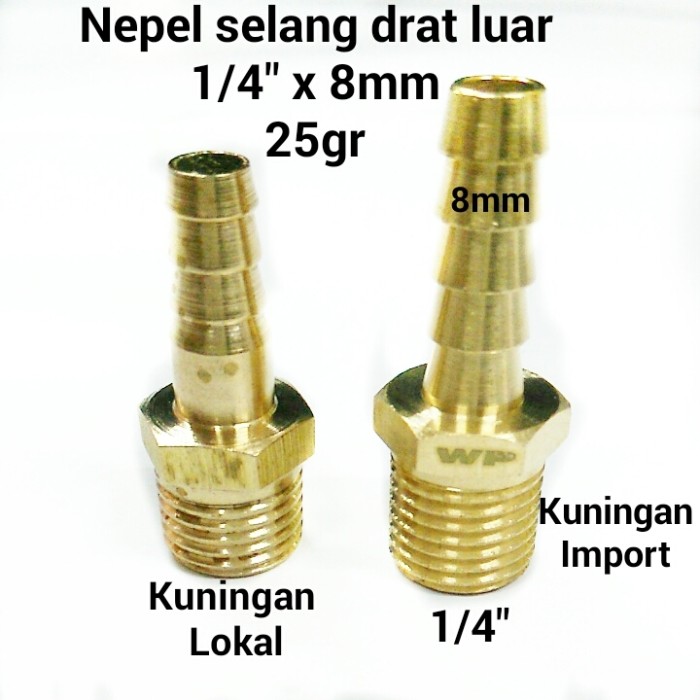 Jual WIPRO Nepel Selang Drat Luar 0.25 inch x 8mm - Kota Surabaya ...