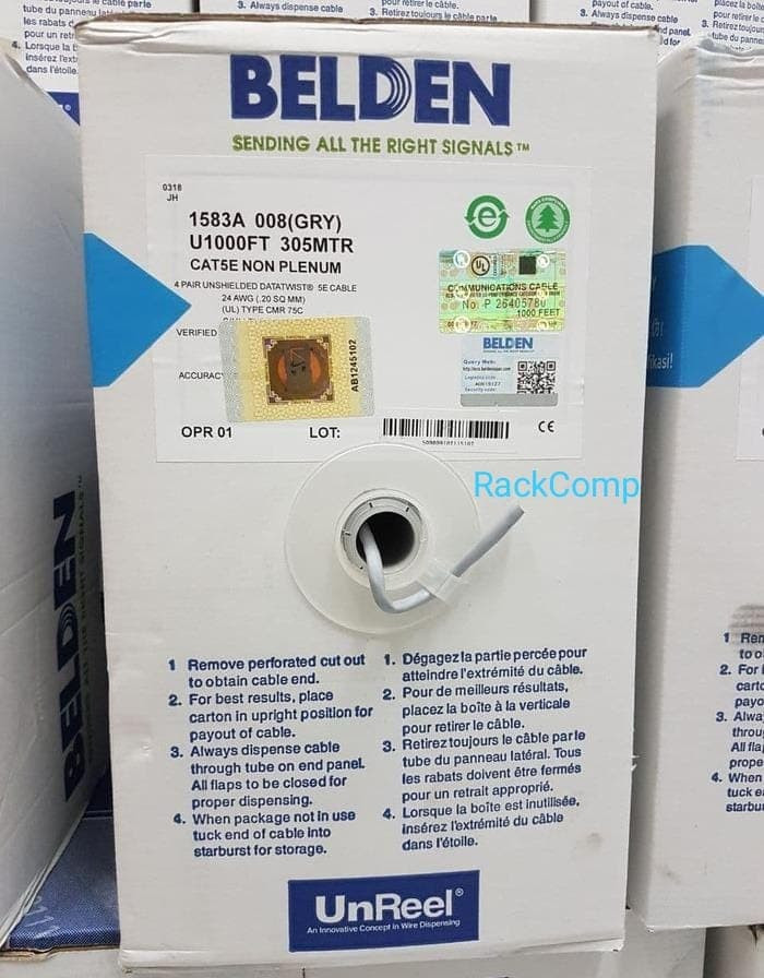 Jual BELDEN Kabel LAN UTP Cat5e Grey 1583A 305m / Kabel Data Cat 5e ABU ...