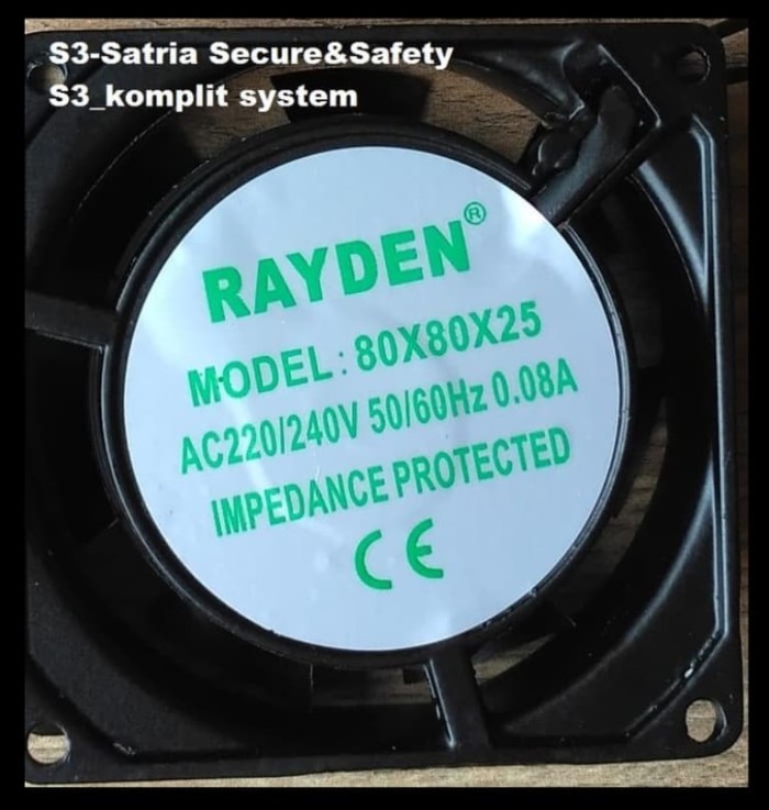 Jual Rayden Kipas Panel Cooling Fan AC 8 cm langsung listrik 8cm 8x8 ...