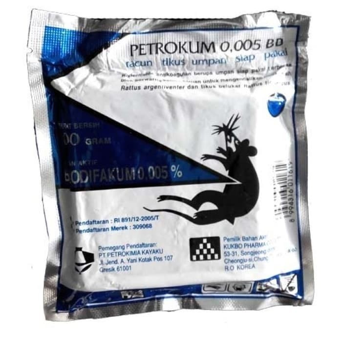 Jual Petrokum 0.005 BB Rodentisida Antikoagulan Racun Tikus 100 gram ...