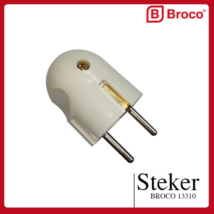 Jual BROCO 13310 STD 2-Pole Plug 16A 250V WH | Colokan Listrik W ...