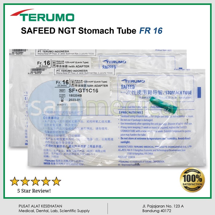 Jual Terumo Safeed NGT Stomach Tube / Selang Makan FR 16 - Kota Bandung ...