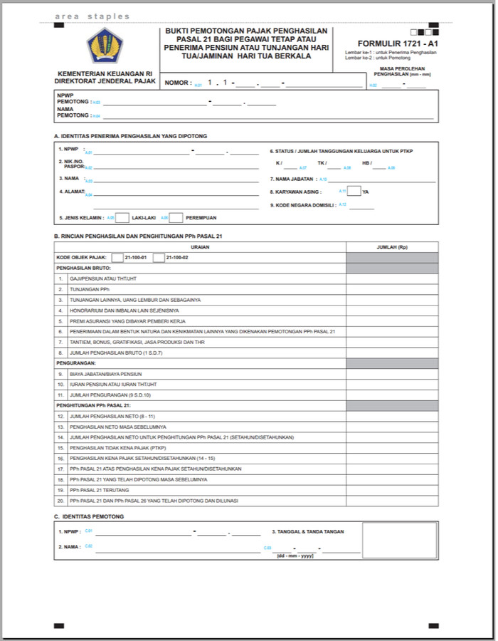 Jual 1721-A1 (BUPOT) - Jakarta Selatan - rasama | Tokopedia