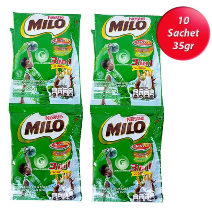 Jual Milo 3 in 1 Activ Go 1 Renceng isi 10 Sachet @ 35 gram - Jakarta ...