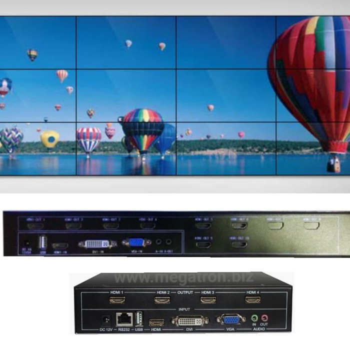Jual Paket 4x3 HDMI Videowall Controller - untuk 12 TV Monitor ...