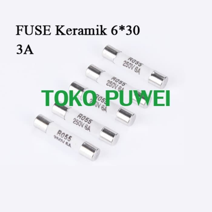 Jual Fuse ceramic FUSE Keramik Fius 6x30mm 6x30 250V 3A 3 A BO28 ...