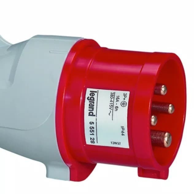 Jual Industrial Plug / Plug Industri 4 Pin 32A Legrand IP 44 555238 ...