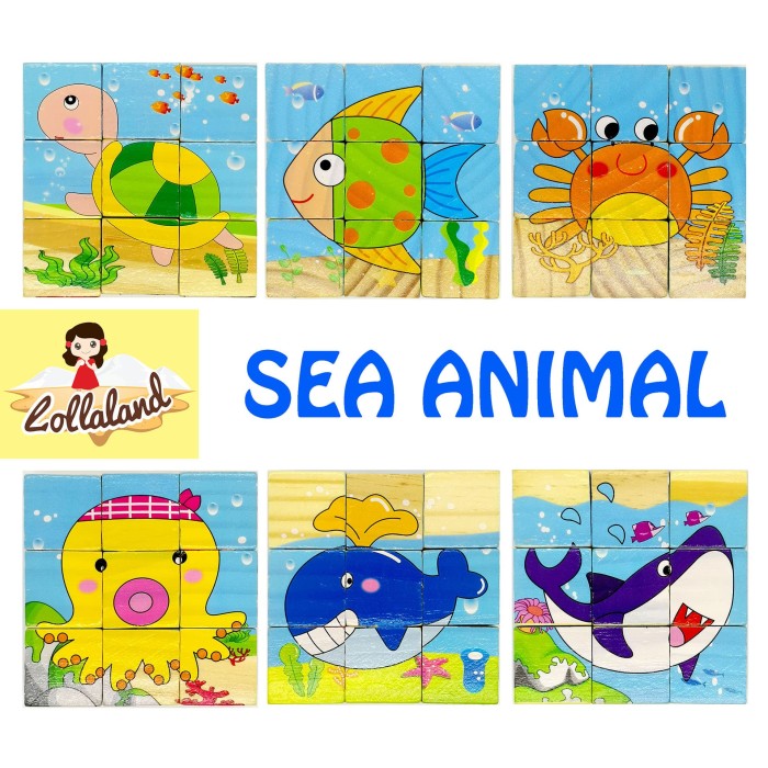 Jual TBP04 Puzzle Block Sea Animal / Blok Puzzle Binatang Laut ...