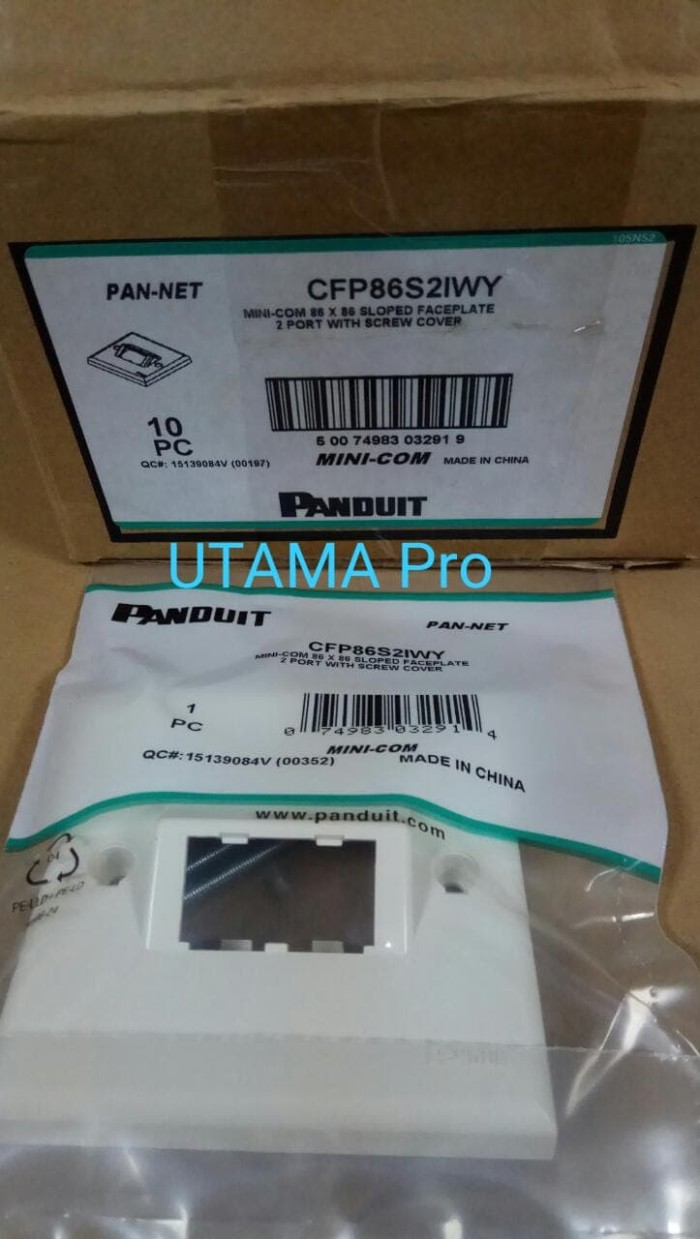 Jual Panduit Faceplate 2port CFP86S2IWY / Face plate Panduit 2 Hole ...