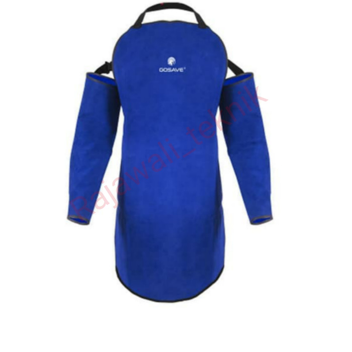 Jual Apron Las Celemek Kulit Welding Leather Dada Tangan Lengan - BIRU ...