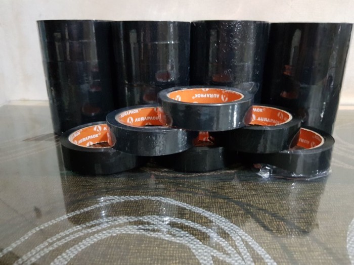 Jual ISOLASI WARNA HITAM 1 INCH / ISOLASI WARNA HITAM 24 MM ...