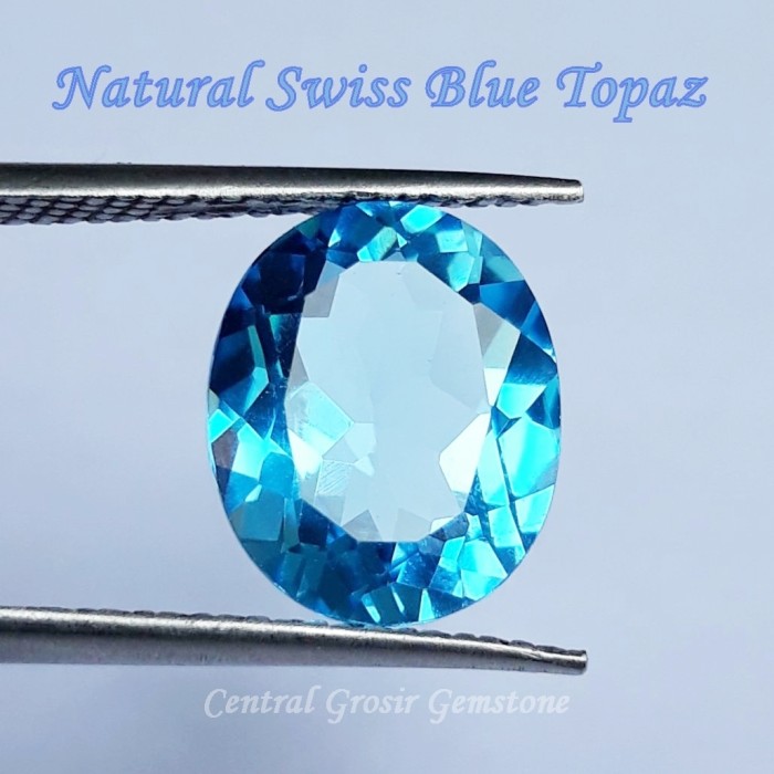 Jual Natural Swiss Blue Topaz 5ct Grade AAA Kwalitas Premium - Jakarta ...