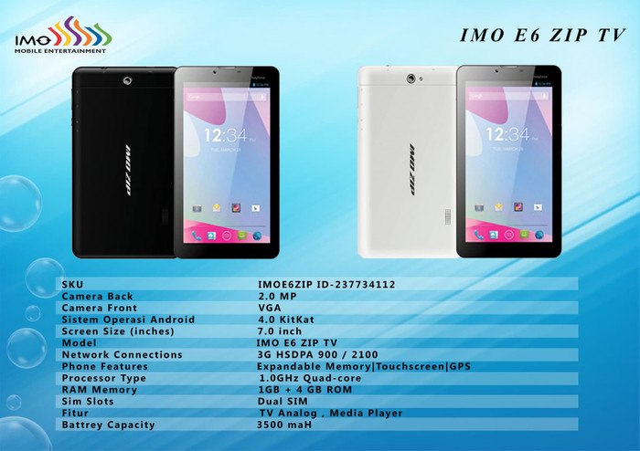 Jual IMO Tablet E6 Zip TV New - Hitam - Jakarta Selatan - 360 Diskon ...