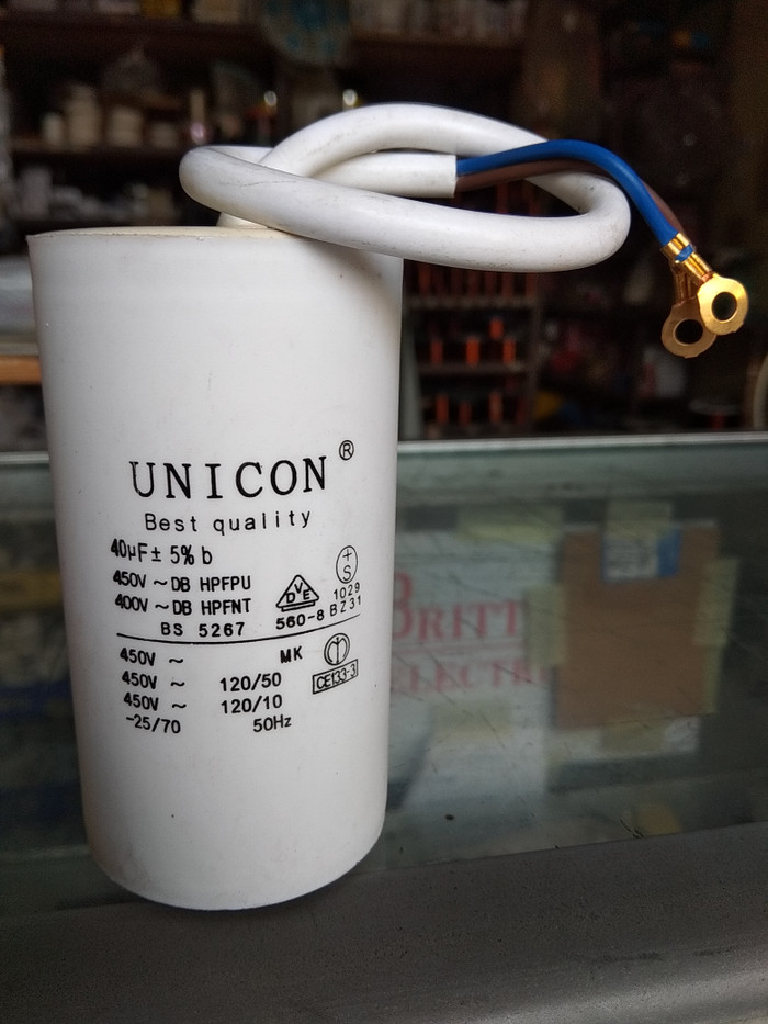 Jual Capacitor Running 40uf/450volt Unicon model kabel - Kab. Bekasi ...