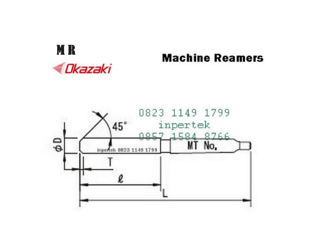 Jual Okazaki Machine Reamer 14 H7 HSS Rimer 14 H7 Remer Reamer Mesin ...