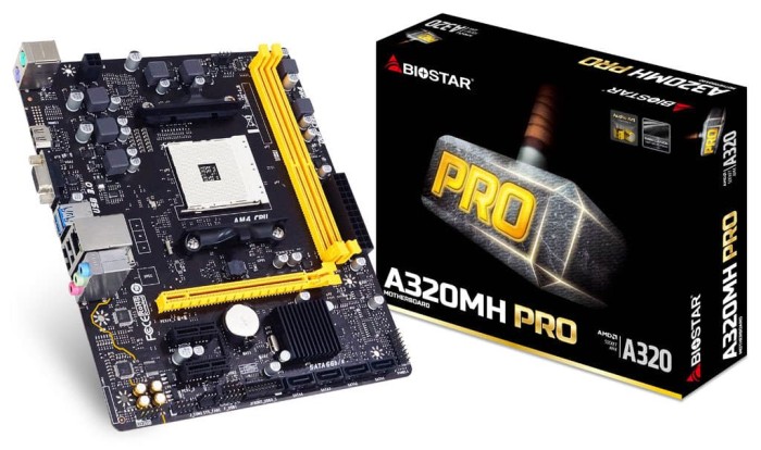Biostar A320MH PRO (AM4, AMD Promontory A320, DDR4, USB 3.1, SATA3 ...