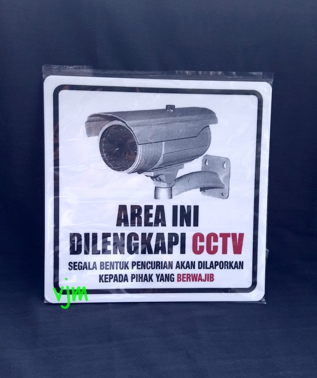 Jual sign label area ini dilengkapi CCTV/acrylic plat CCTV SIGN BOARD ...