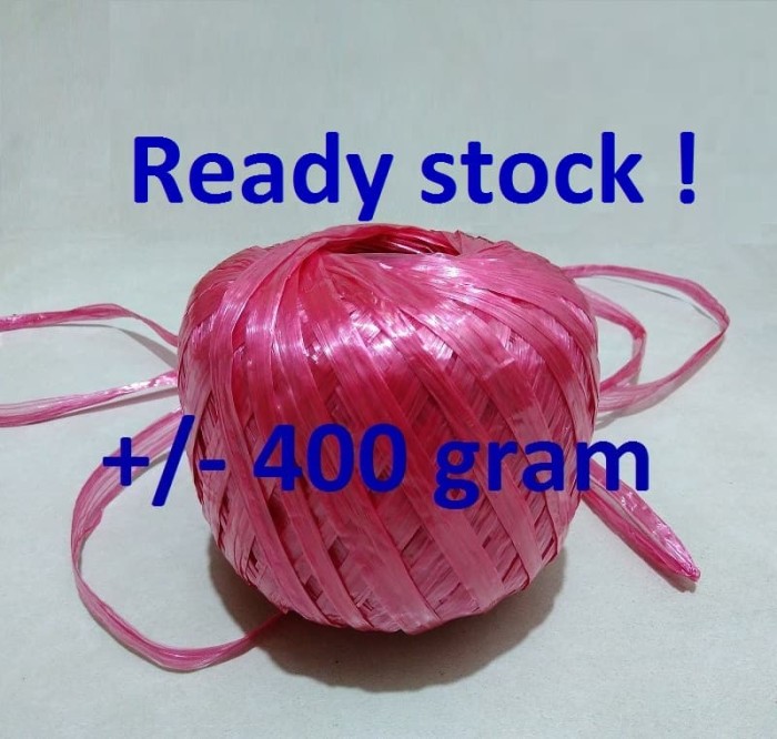 Jual Tali Plastik Rafia Warna Merah Gulungan Besar ikat jahit karung ...