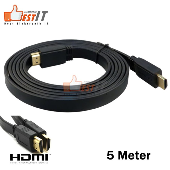 Jual Kabel HDMI 5 Meter Flat V1.4 - Jakarta Pusat - Best Elektronik IT ...