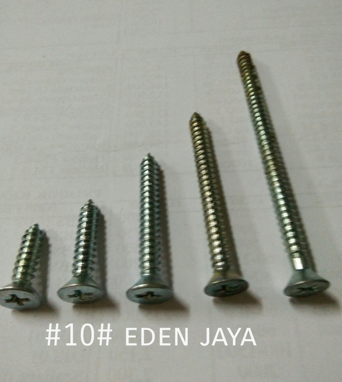 Jual SEKRUP PUTIH # 10 X 3" ( 7 CM) PAKU SKRUP(Bungkus isi = 10 pcs ...