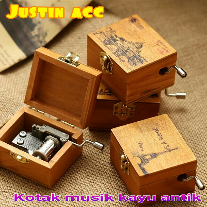 Jual murah kotak musik mini kayu-wooden music box-souvenir keren - Kota ...