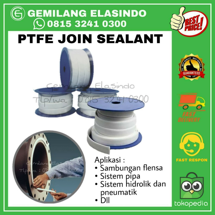 Jual PTFE Joint Sealant | 16mm x 5mm x 5mtr | Super seal Teflon PTFE ...