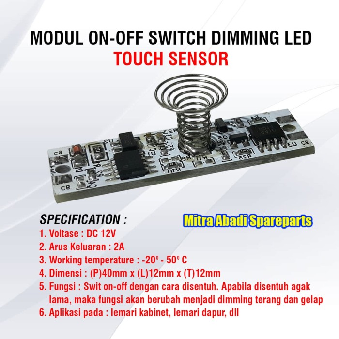 Jual Modul On-Off Switch Sensor Touch / Sentuh DC 12V 2A - Jakarta ...