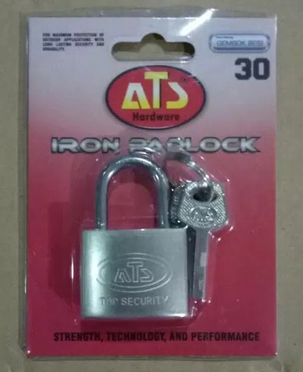 Jual GEMBOK ATS 30MM LEHER PENDEK / GEMBOK BESI / IRON PADLOCK GEMBOK ...